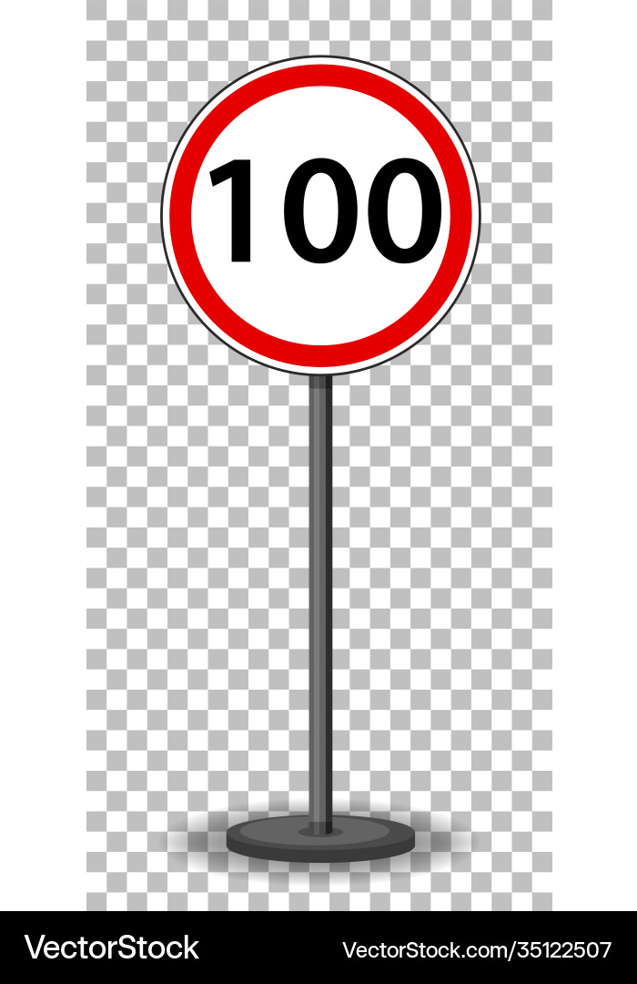 Red traffic sign on transparent background Vector Image