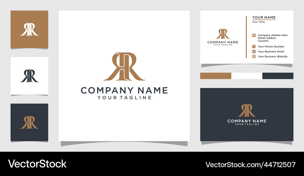 Rr or r letter logo design template Royalty Free Vector