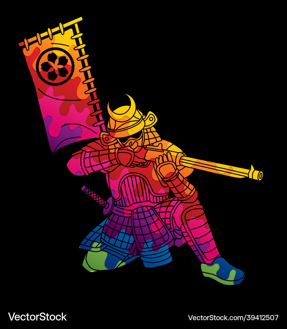 Samurai warrior or ronin japanese fighter Vector Image