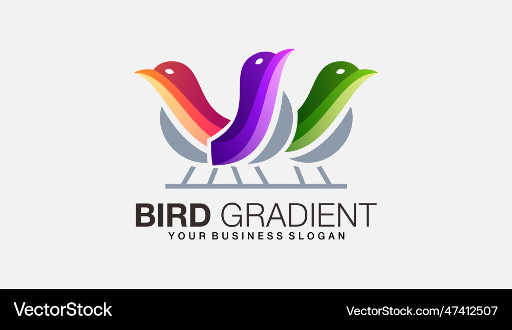 Sparrow or bird in gradient color style logo Vector Image