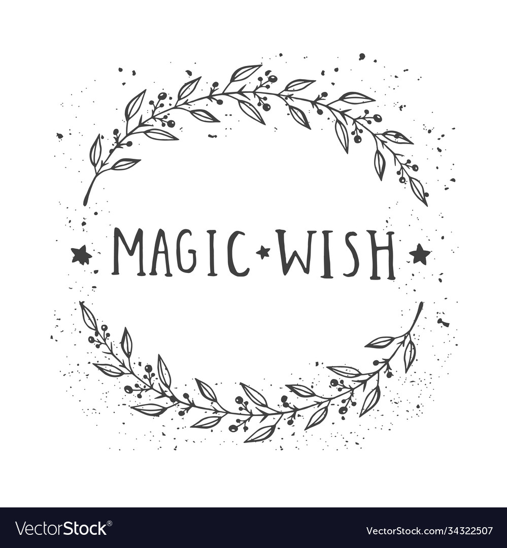Text magic wish Royalty Free Vector Image - VectorStock