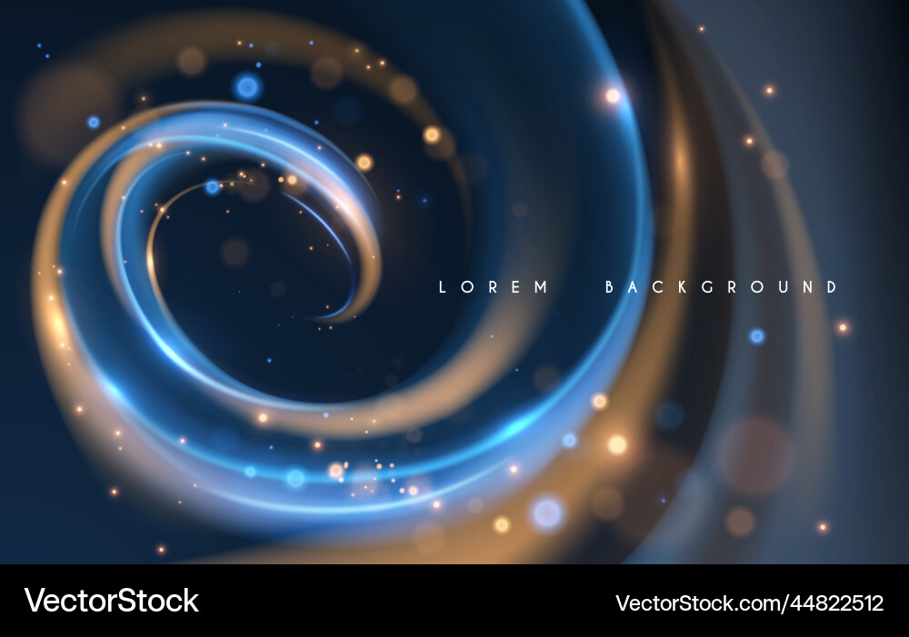 Abstract blue and gold swirl lines effect Vector Image
