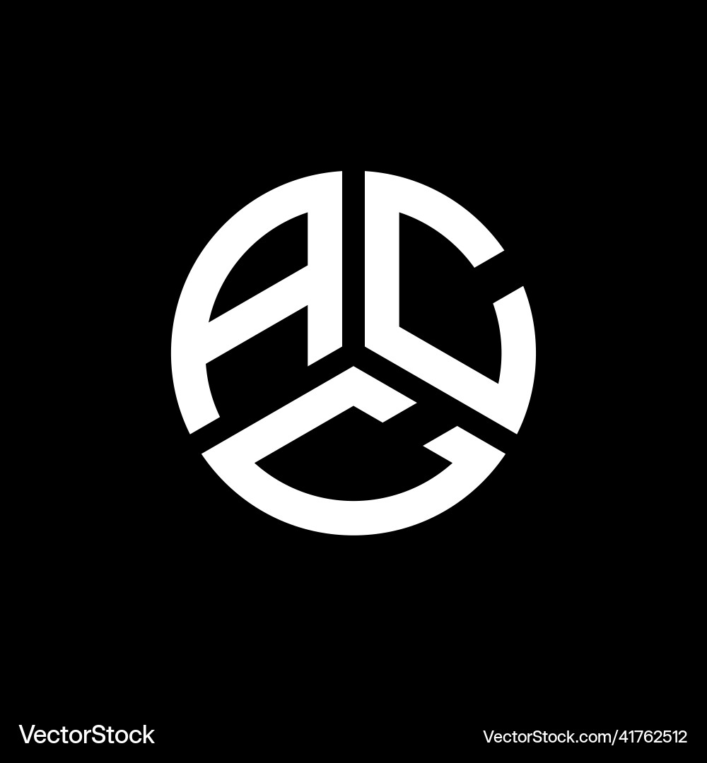 Acc letter logo design on white background Vector Image