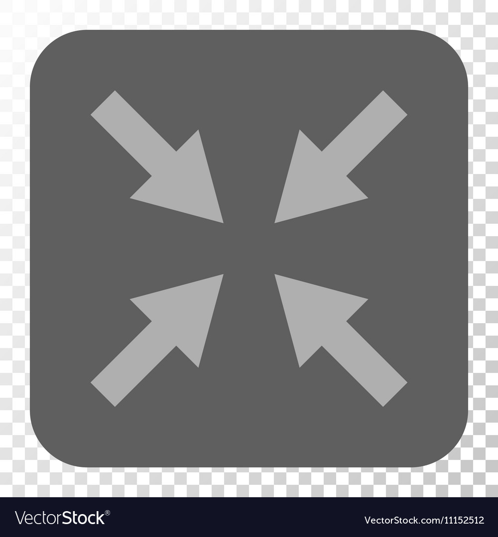 Compress arrows rounded square button Royalty Free Vector