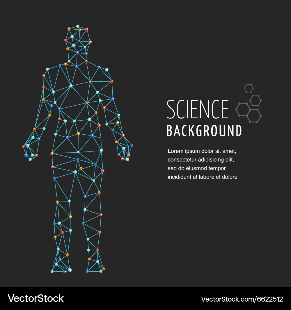 Dna genetic symbol man with dna structure Vector Image