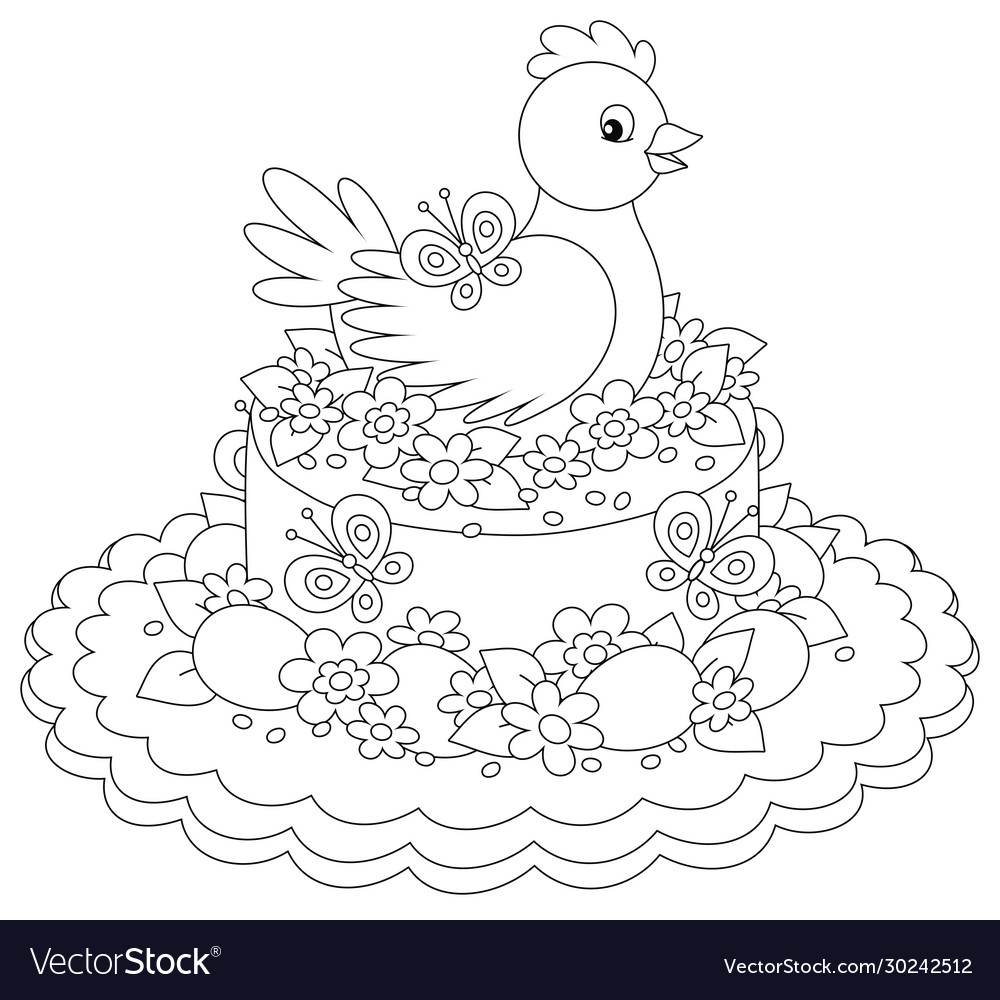 Fancy easter hat with a toy hen Royalty Free Vector Image