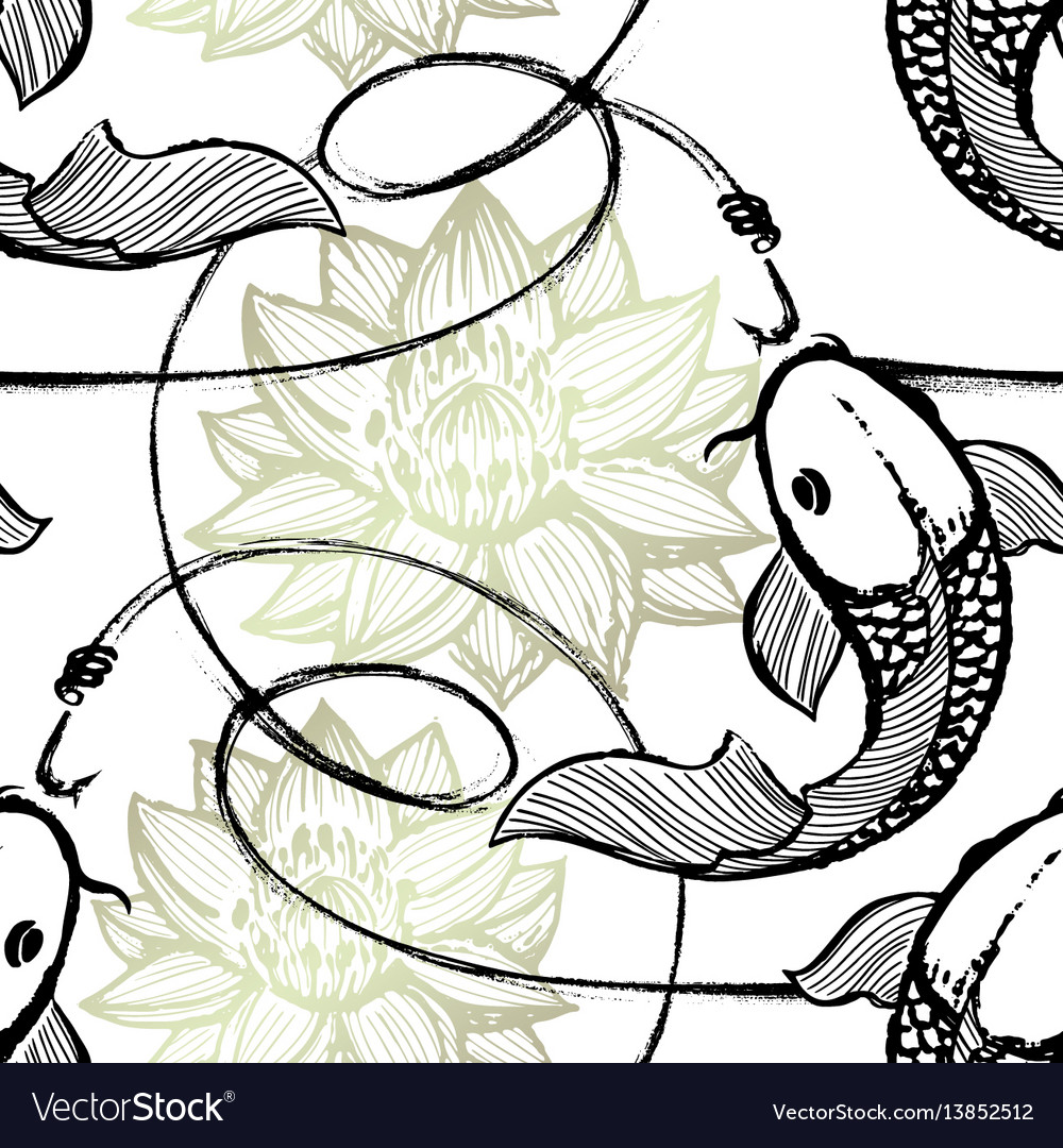 Fishing seamless pattern Royalty Free Vector Image