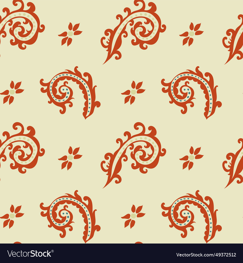 Floral composition with paisley blossom print Vector Image Floral composition with paisley blossom print Vector Image