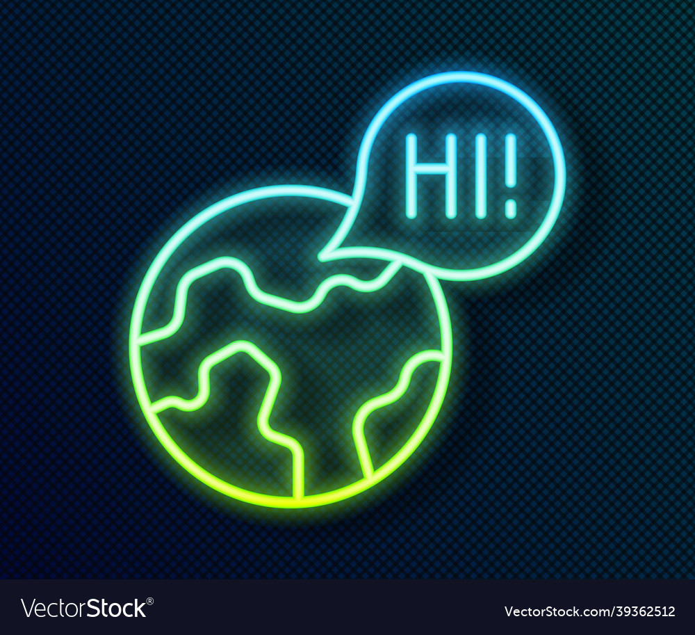 Glowing neon line learning foreign languages icon Vector Image