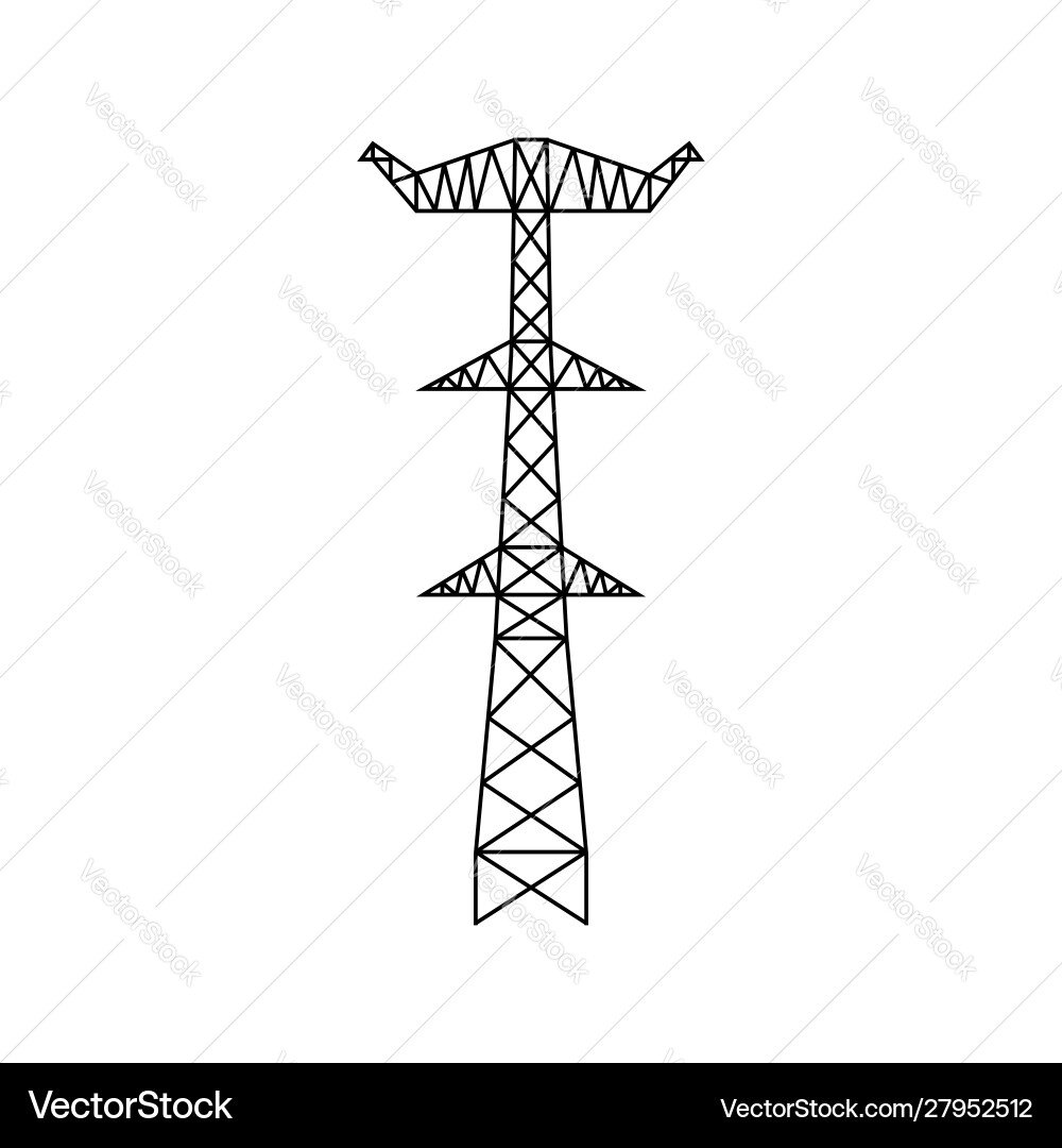High voltage electric pylon power line symbol Vector Image
