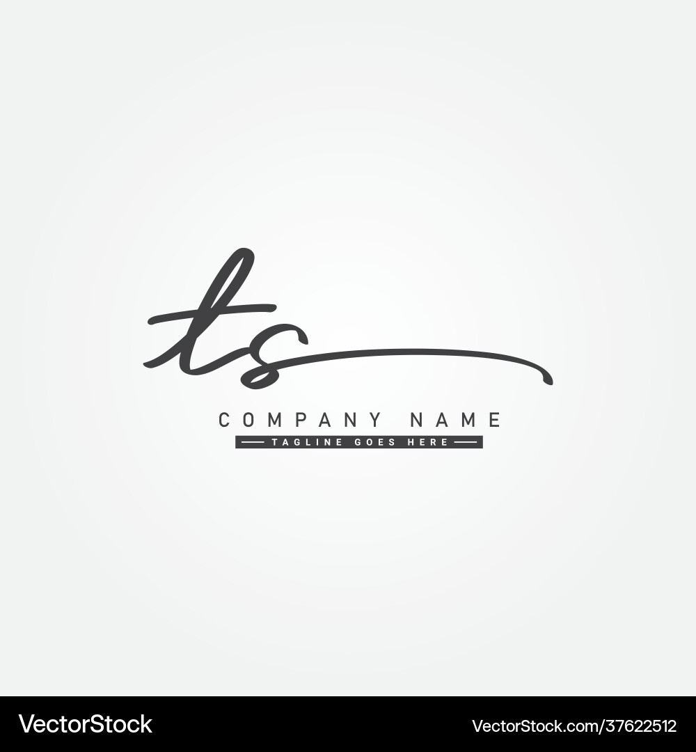 Initial letter ts logo - handwritten signature Vector Image