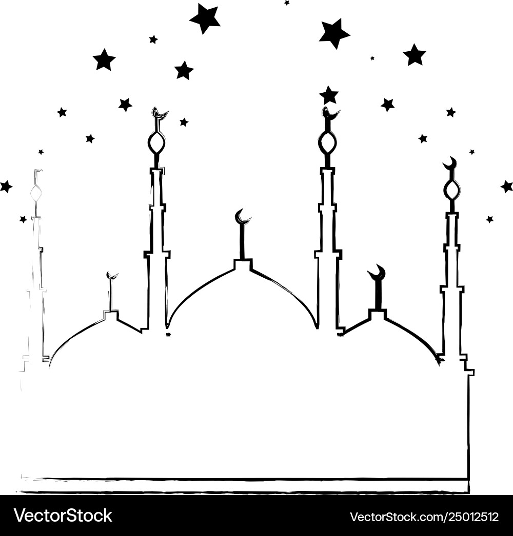 Jerusalem temple with stars ramadan kareem Vector Image