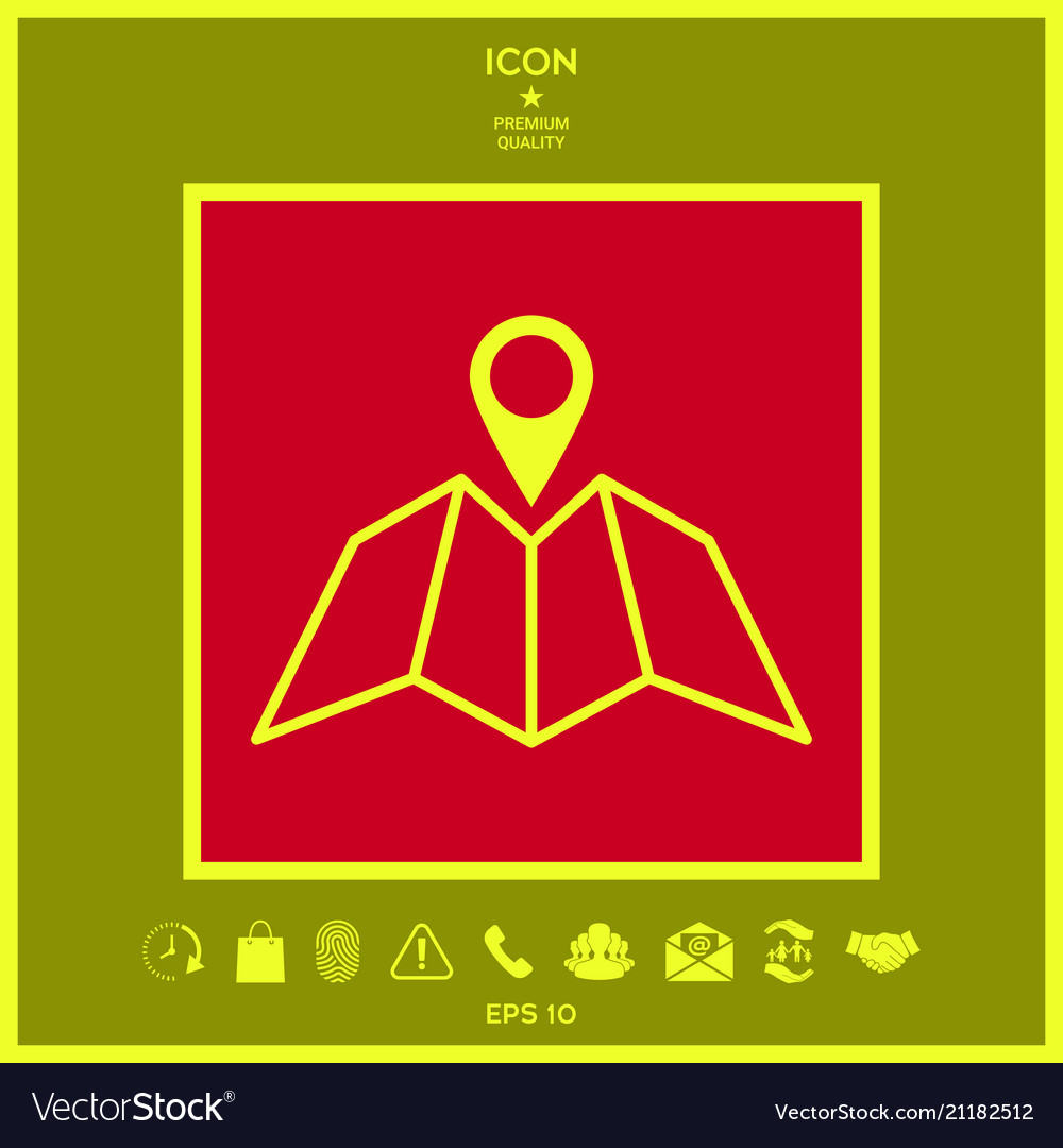 Map icon with pin pointer Royalty Free Vector Image