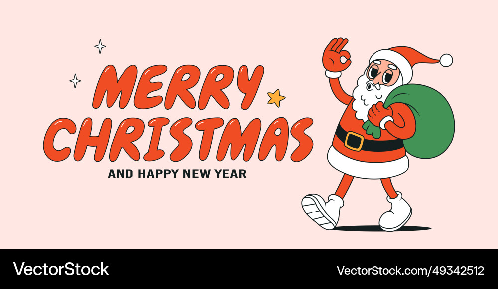 Merry christmas cartoon background Royalty Free Vector Image