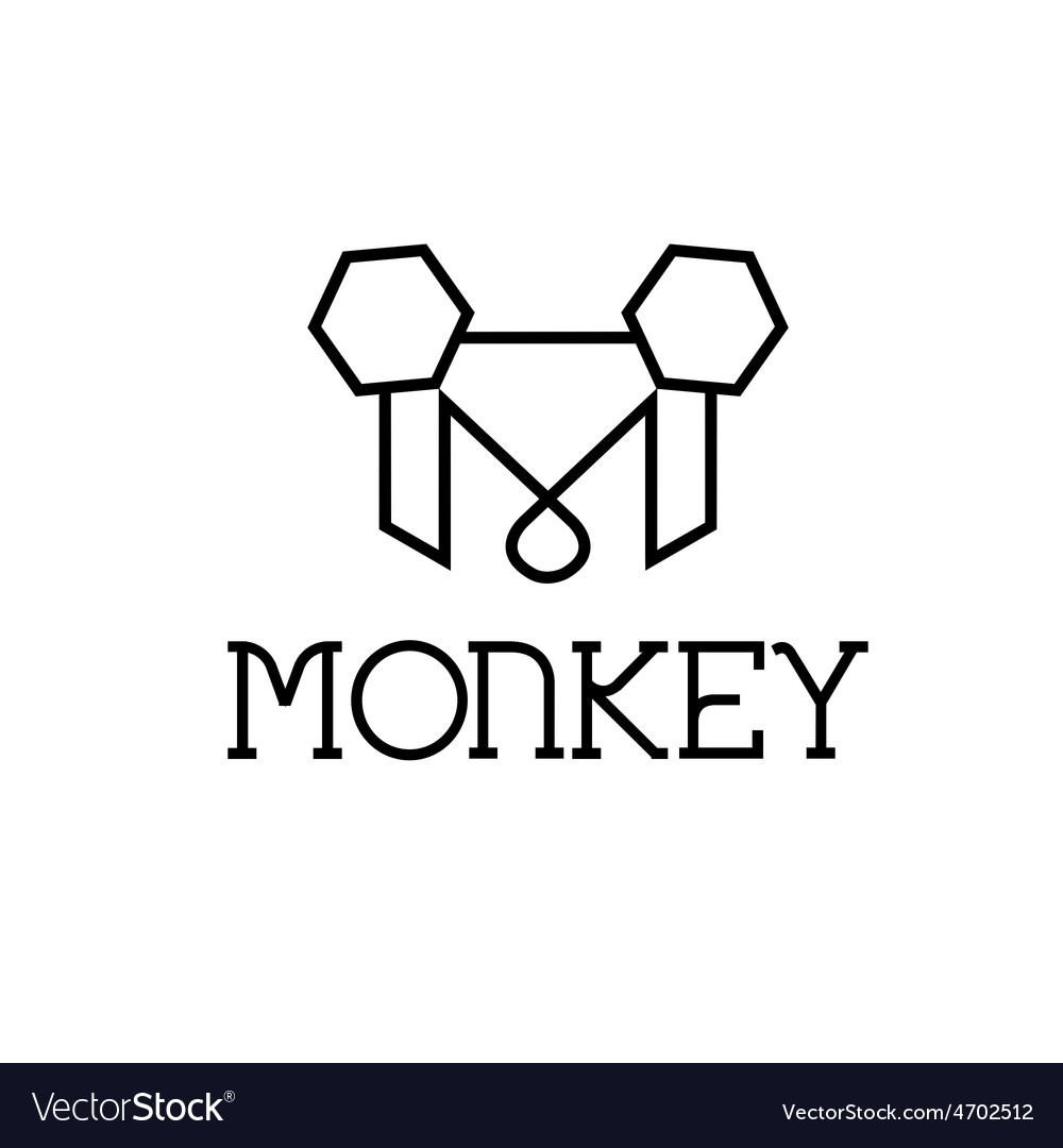 Monkey monogram Royalty Free Vector Image - VectorStock