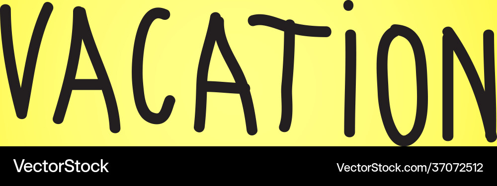 Vacation on a note paper with pin on white Vector Image