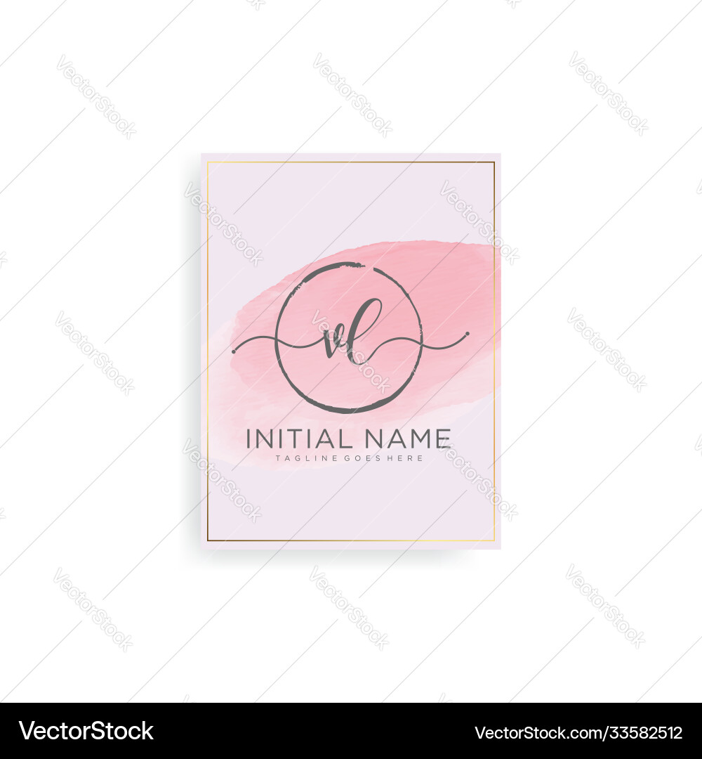 Vl letter initial with royal templateelegant Vector Image