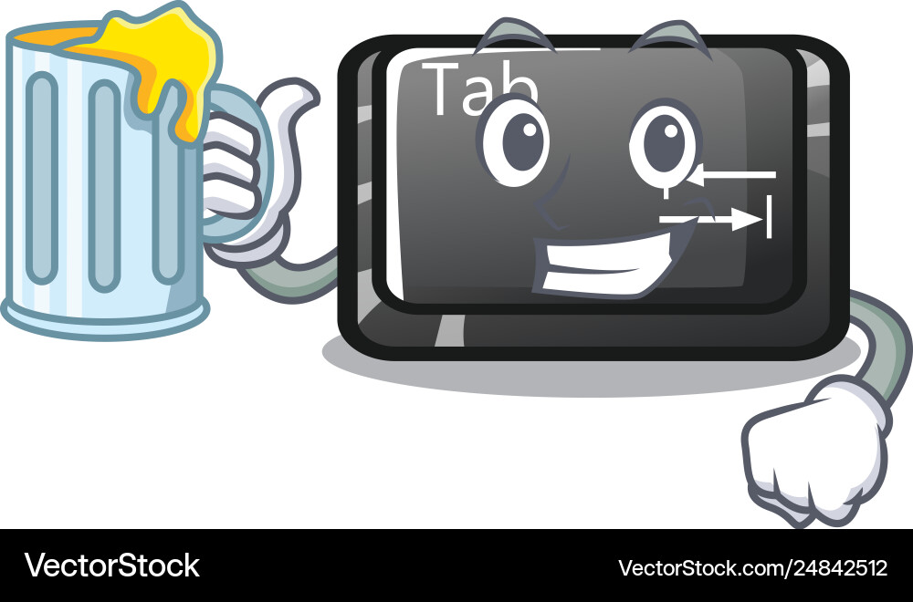 With juice tab button attached to cartoon keyboard