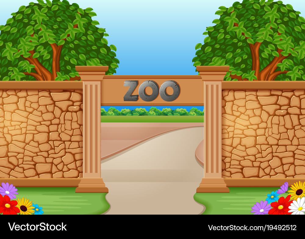 Zoo in a beautiful nature Royalty Free Vector Image
