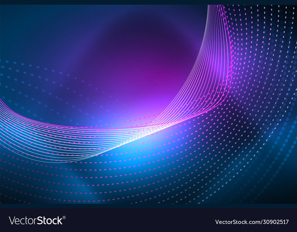 Abstract particles wave background neon motion Vector Image