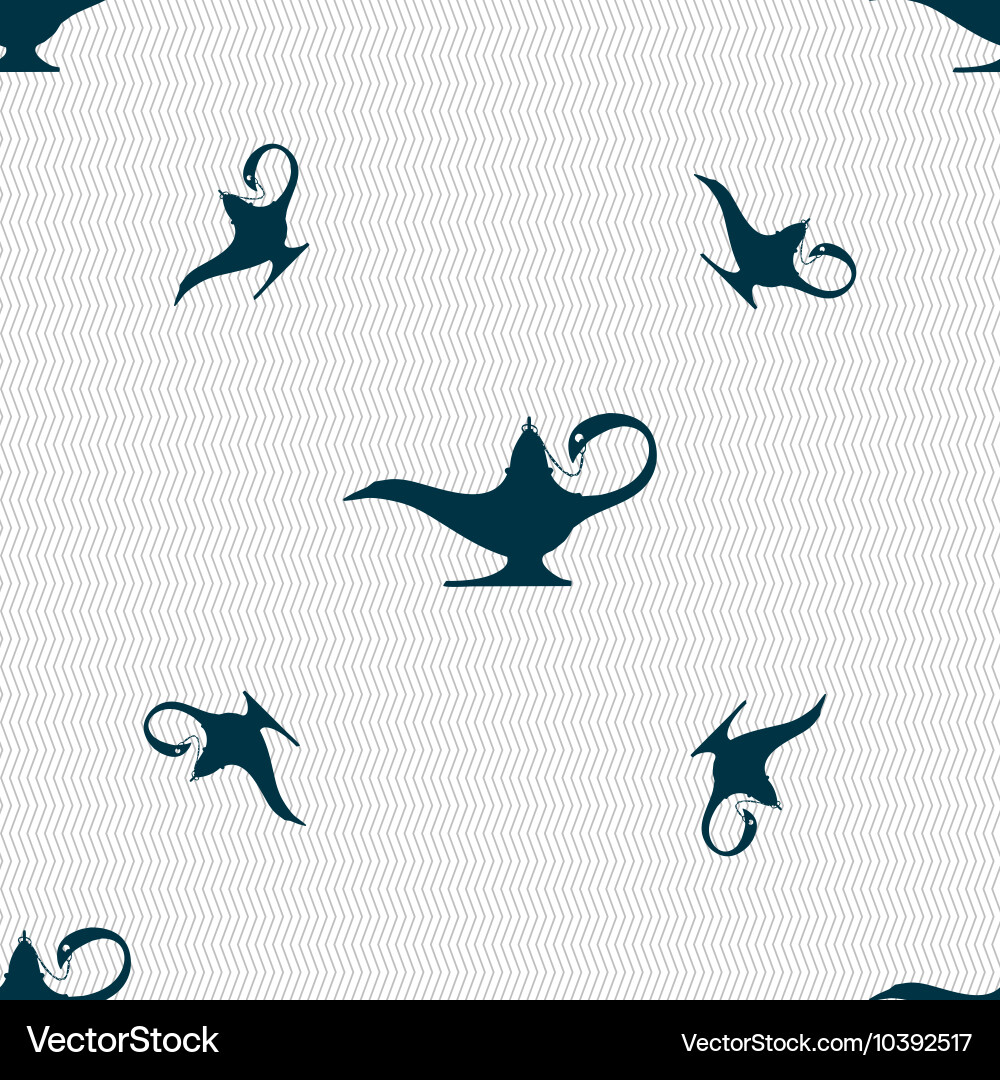 Alladin lamp genie sign seamless pattern Vector Image