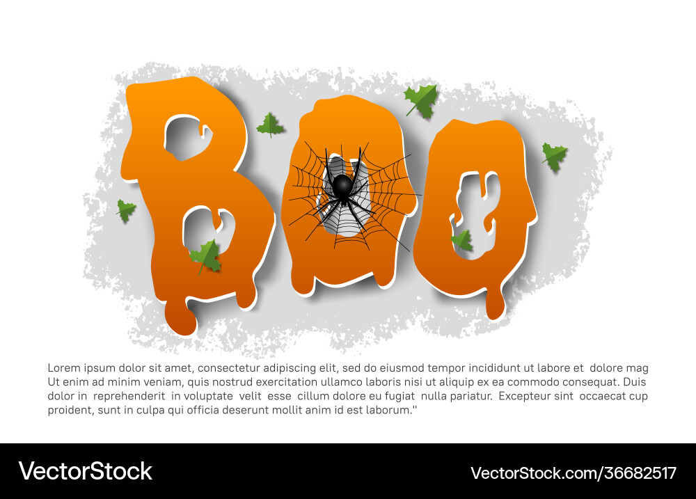 Boo design with spider isolated on white Vector Image