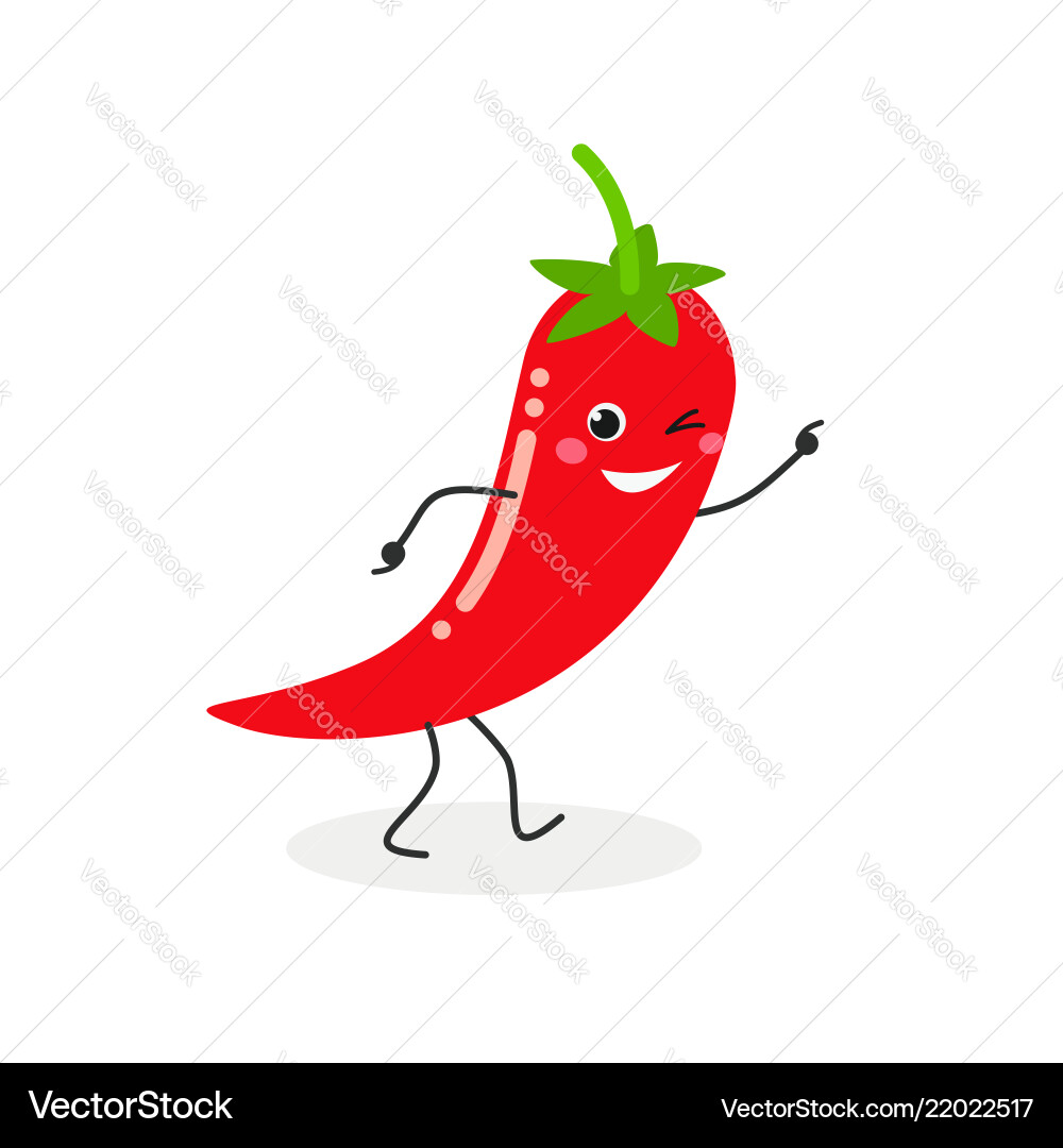 Cheerful cartoon chili Royalty Free Vector Image