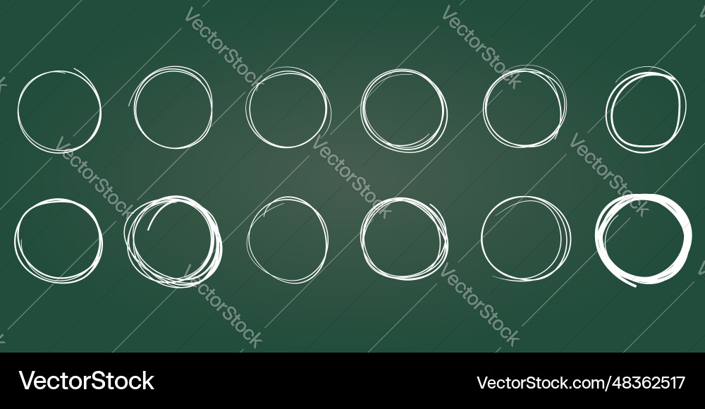 Circle line sketch icon in hand drawn style Vector Image