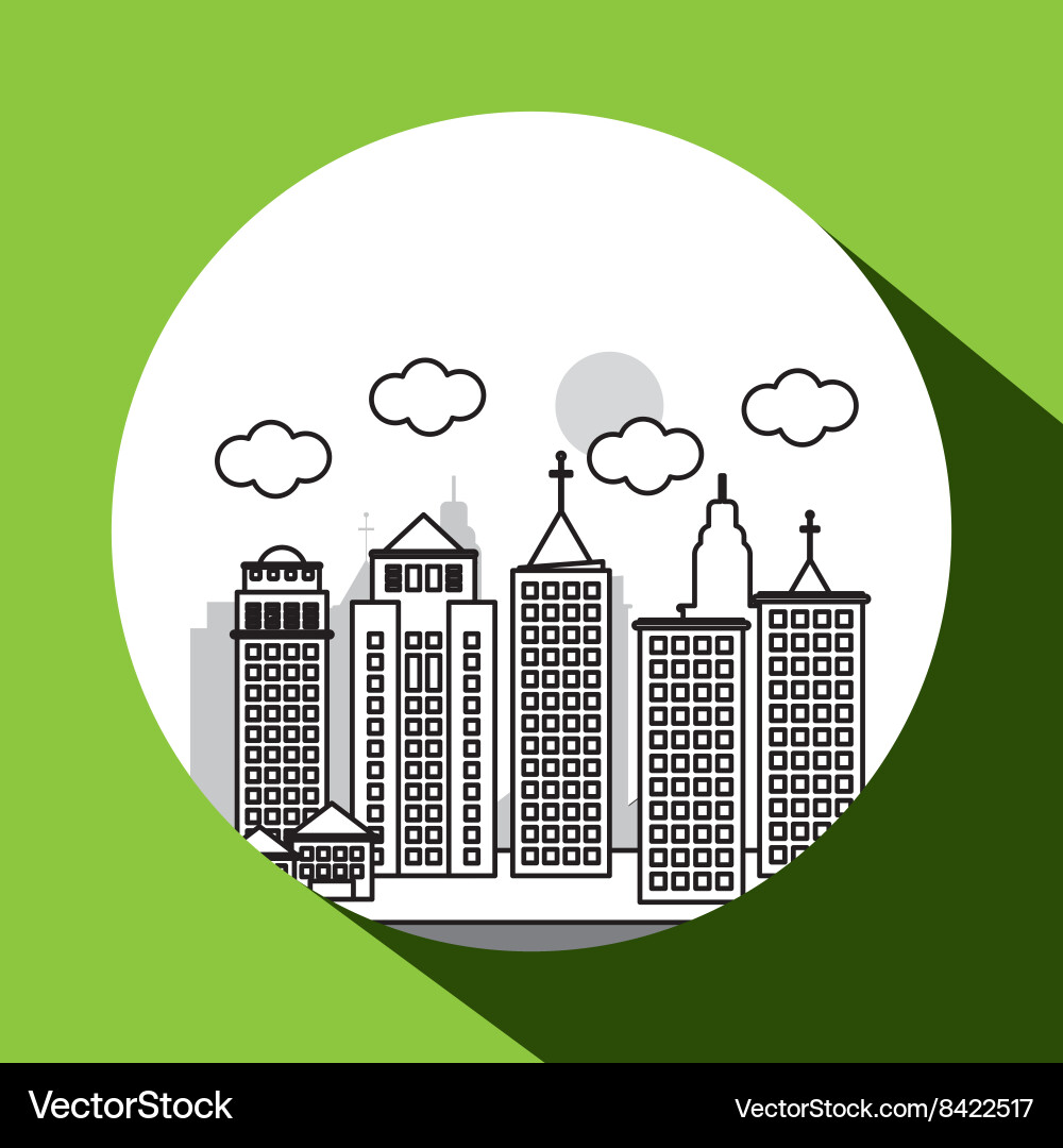 City and building icon design Royalty Free Vector Image
