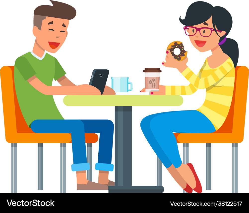 Conversation couple or friends character Vector Image