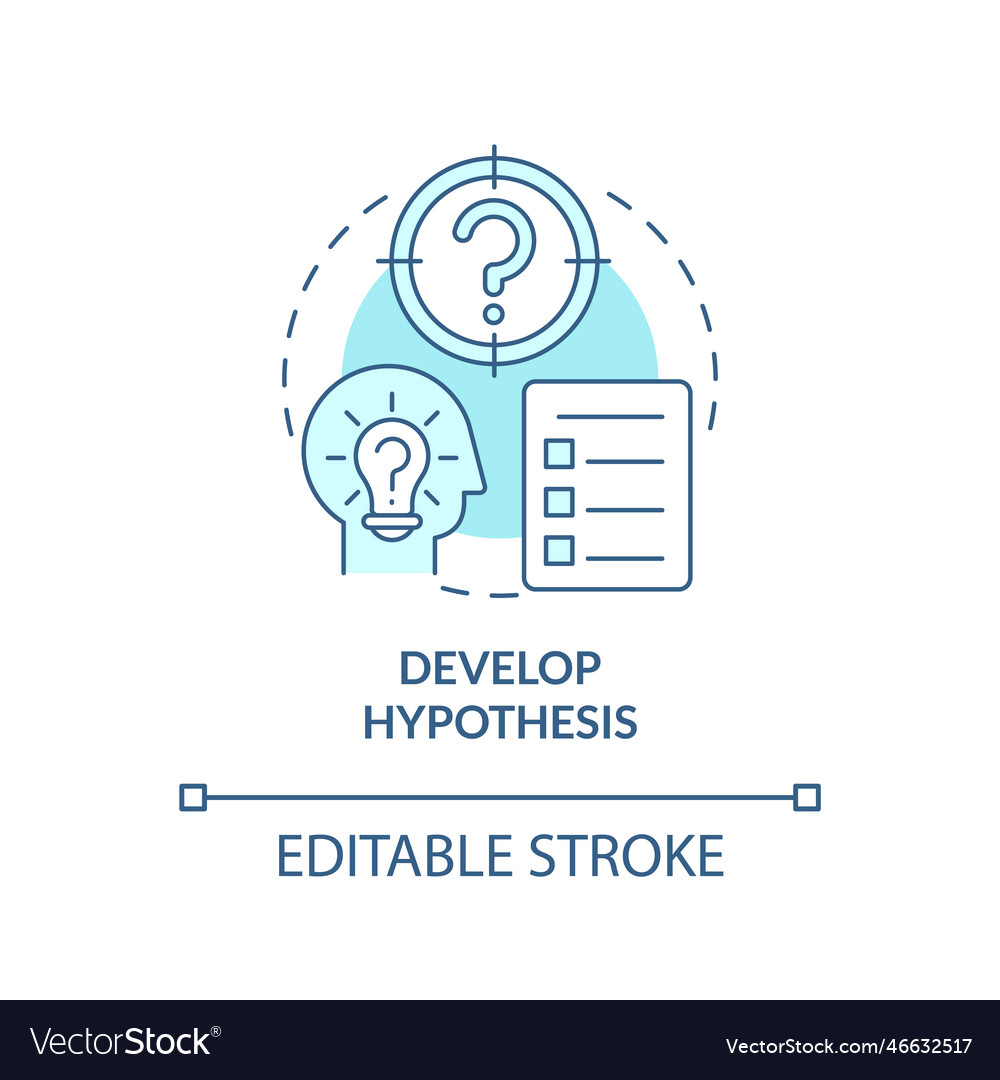 Develop hypothesis turquoise concept icon Vector Image
