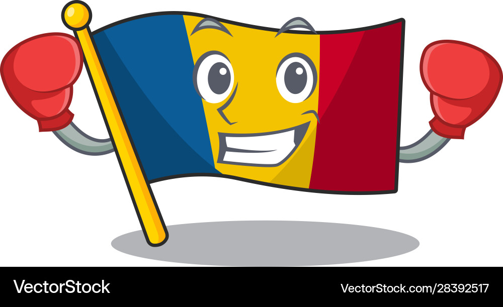 Happy boxing flag chad scroll mascot character Vector Image