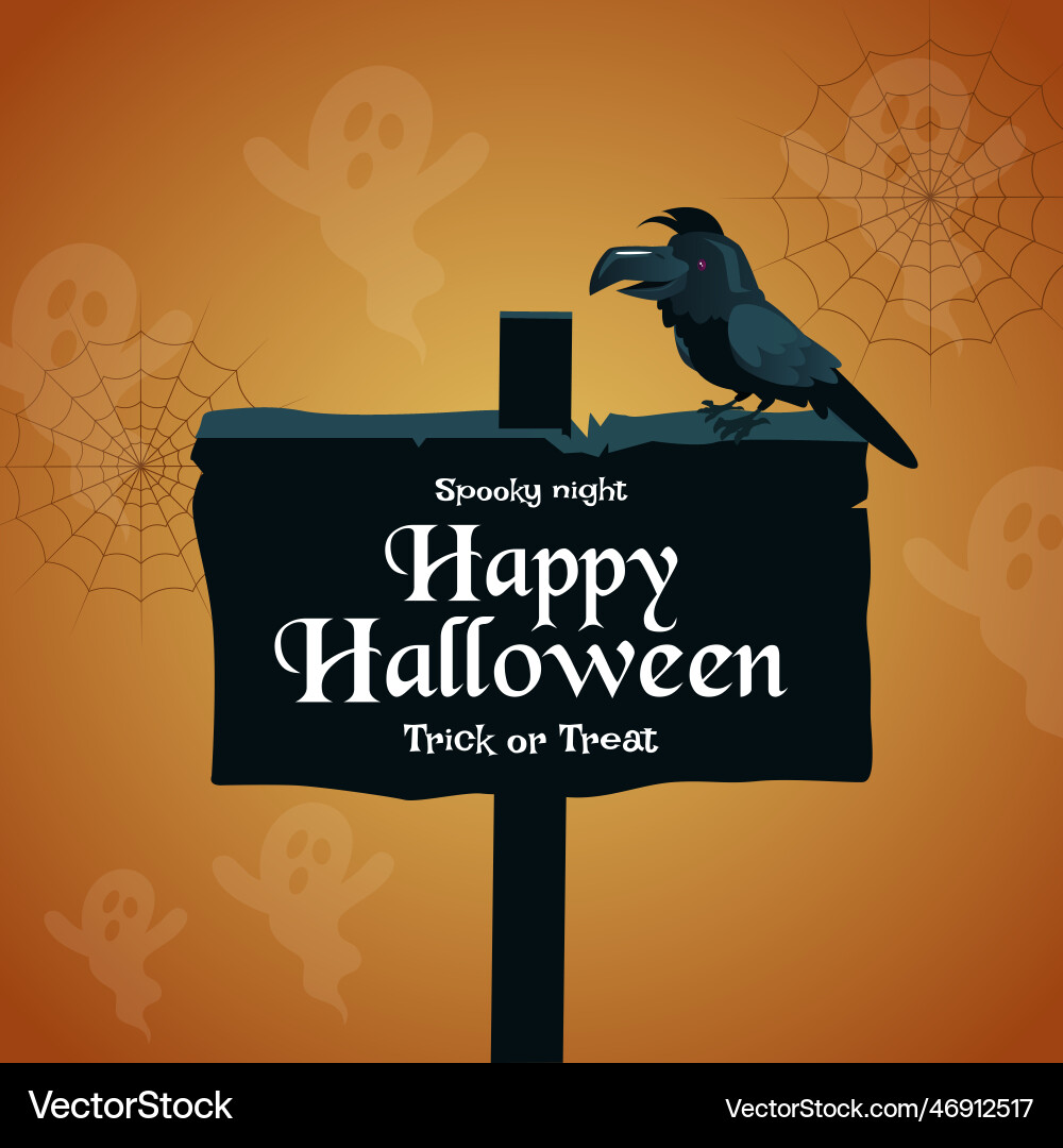 Happy halloween banner design template Royalty Free Vector