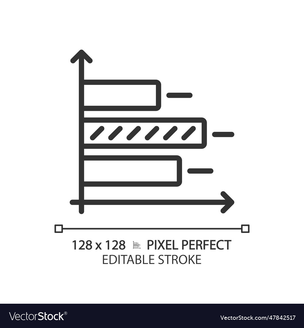 Horizontal Bar Chart Linear Icon Royalty Free Vector Image
