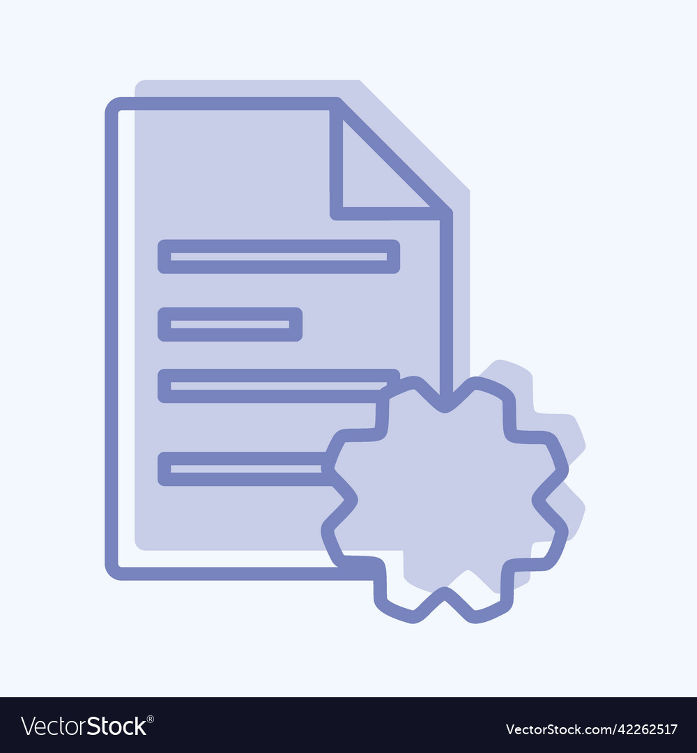 Icon document settings suitable for programming Vector Image