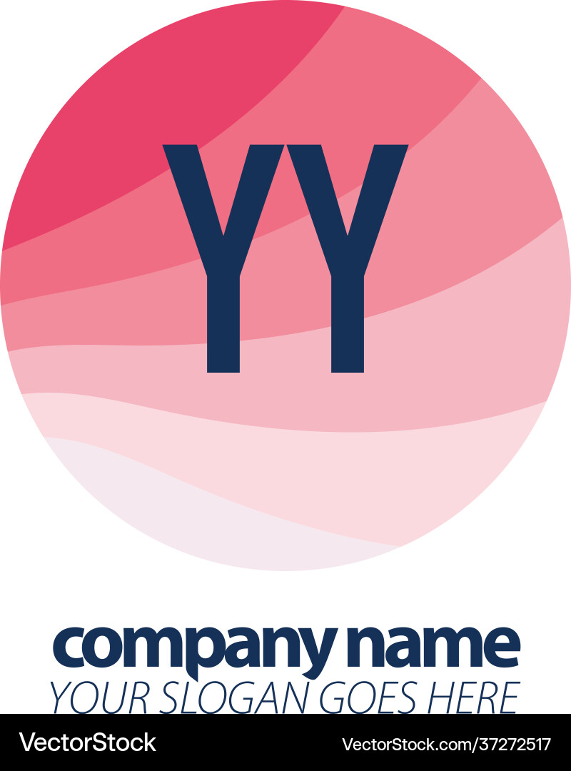 Initial letter yy colorful circle logo design Vector Image