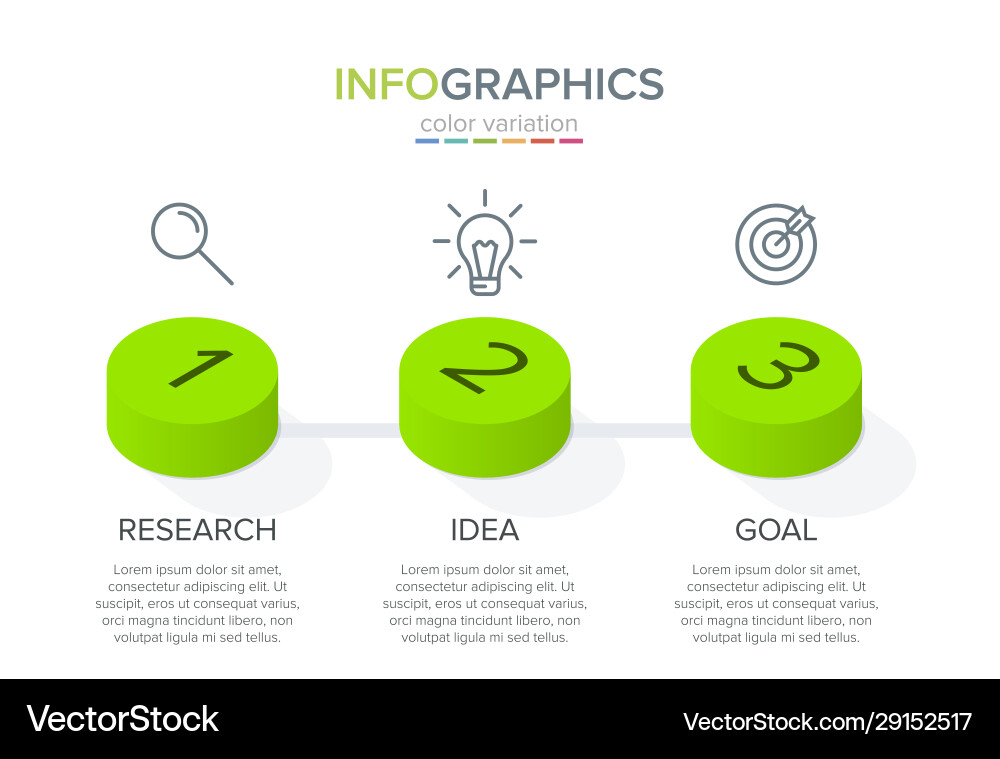 Isometric concept arrow business model with 3 Vector Image