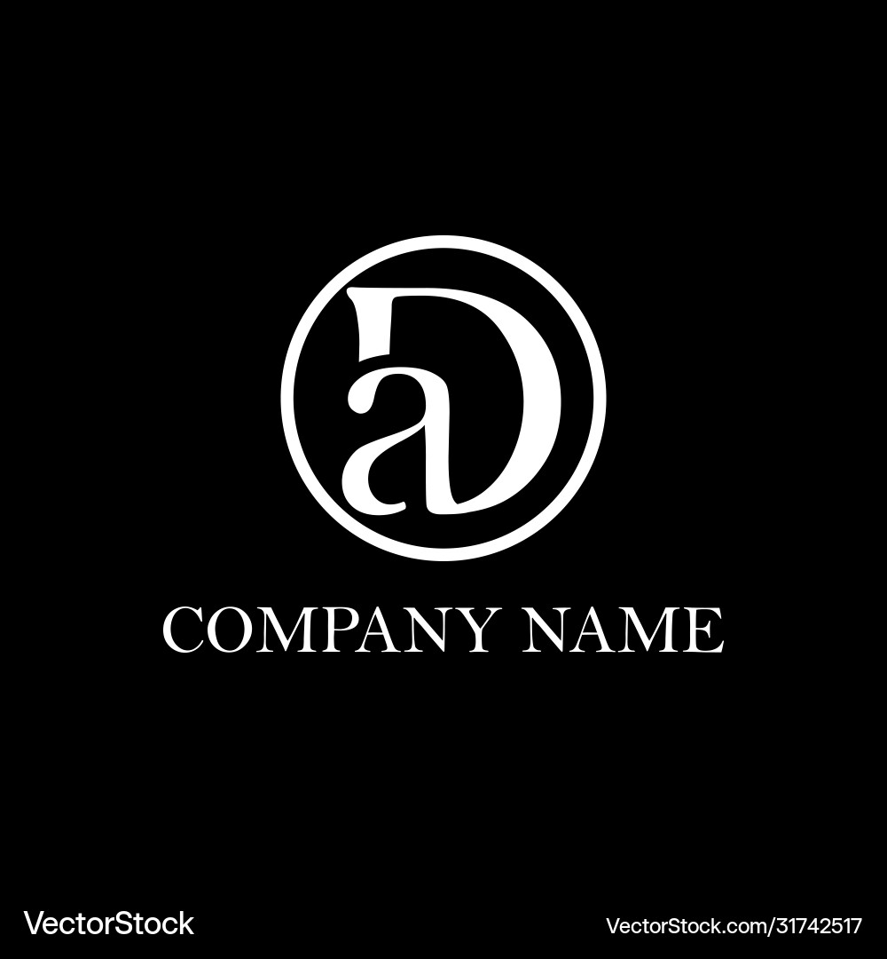 Letter da logo design inspiration clean and Vector Image