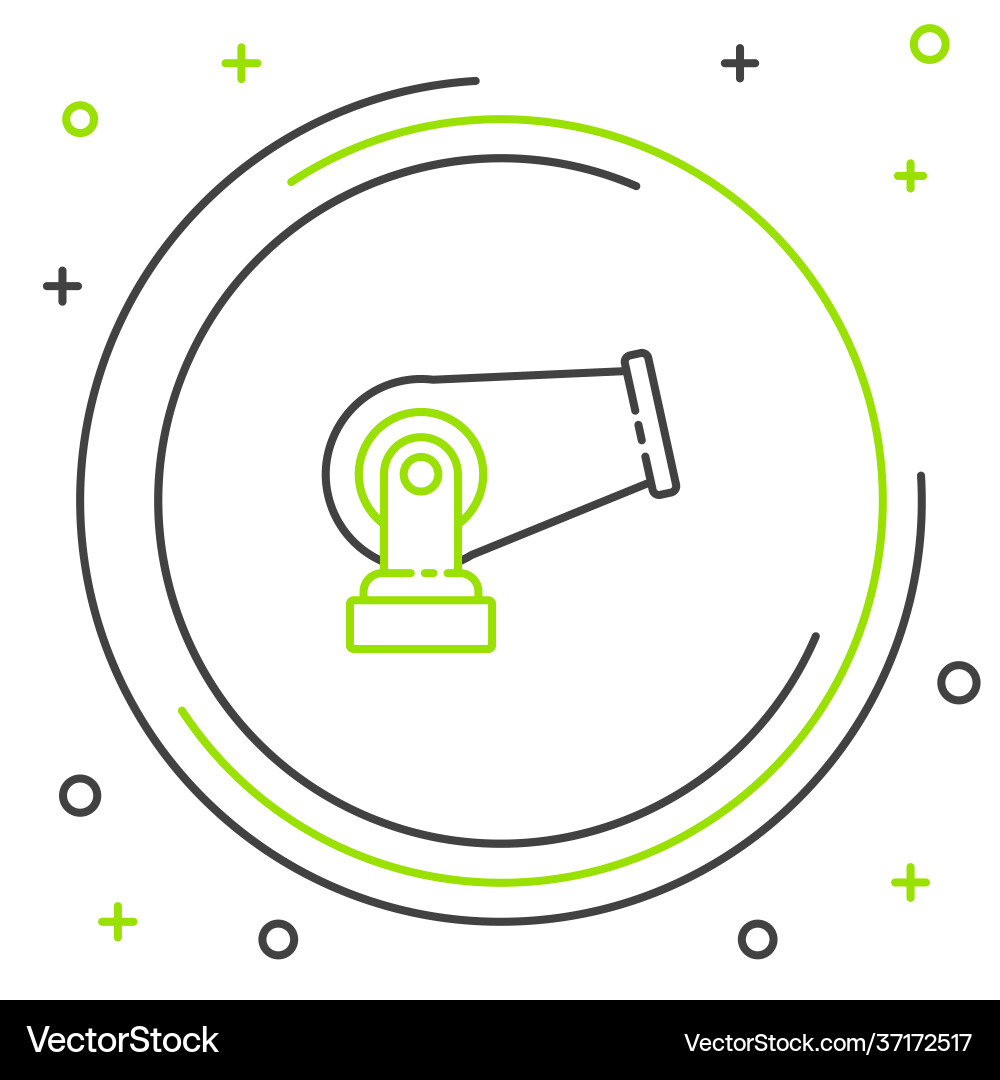 Line cannon icon isolated on white background Vector Image