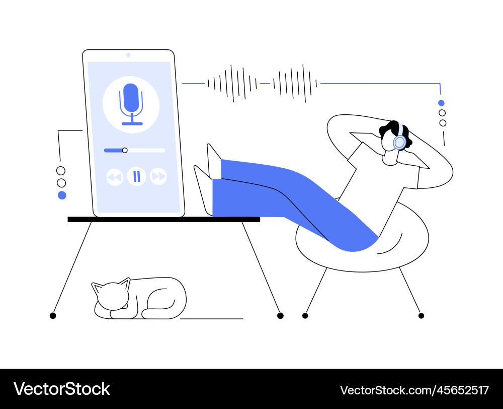 Listen to podcasts abstract concept Royalty Free Vector