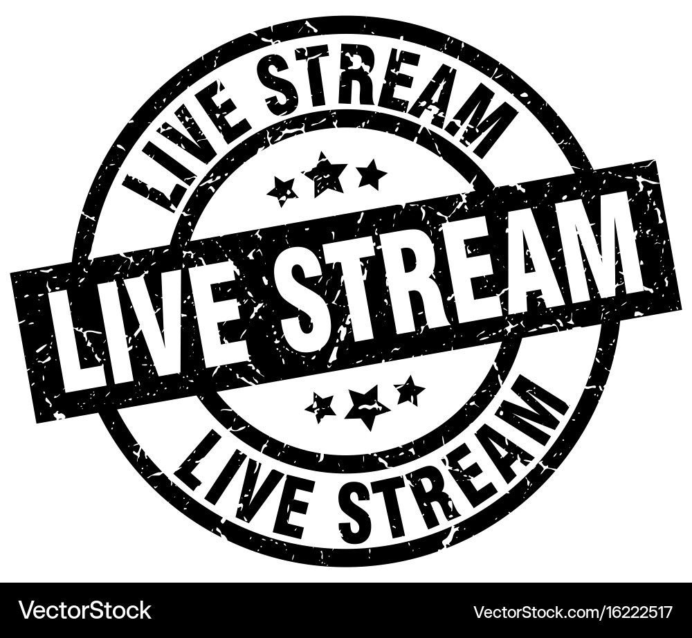 Live stream round grunge black stamp Royalty Free Vector