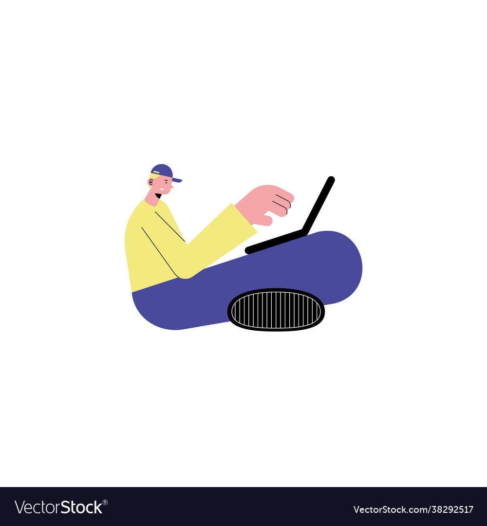 Man using laptop Royalty Free Vector Image - VectorStock
