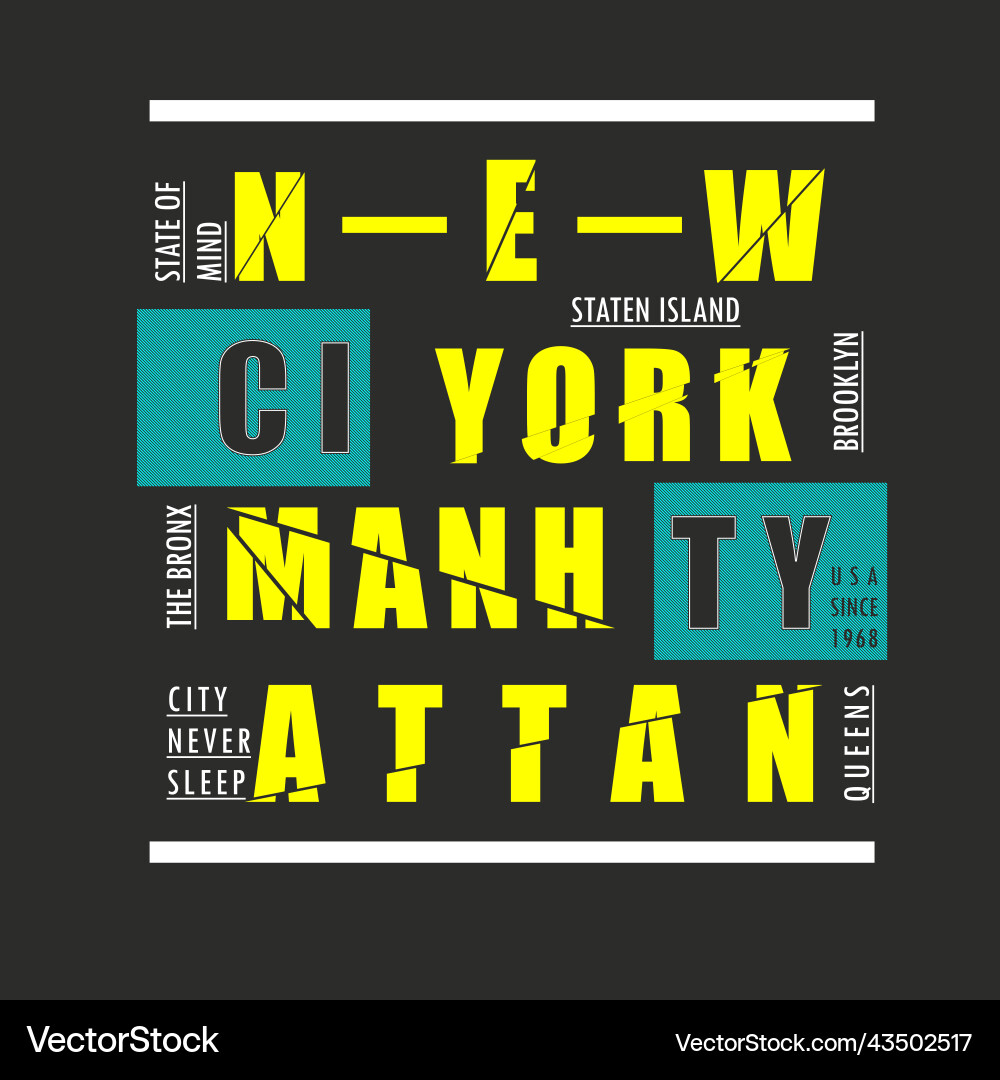 New york city text frame graphic Royalty Free Vector Image