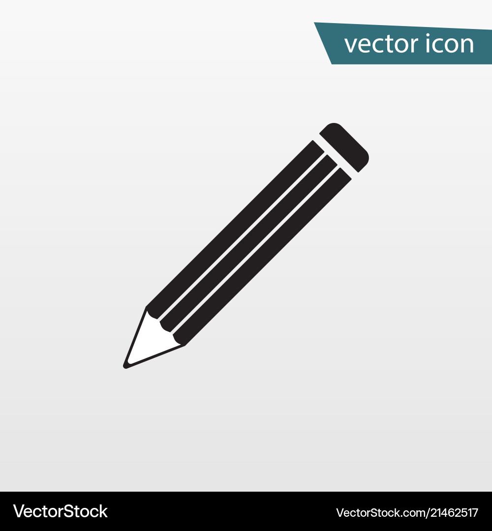 Pencil icon flat symbol isolated on white Vector Image