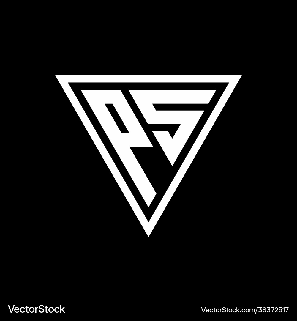 Ps logo monogram with triangle shape designs Vector Image