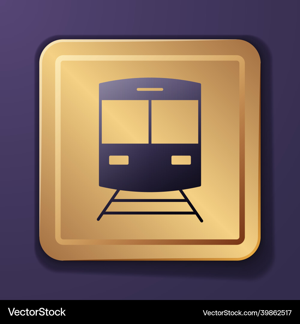 Purple train and railway icon isolated on Vector Image