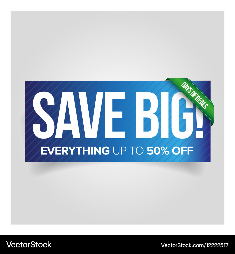 Save big - sale web banner red Royalty Free Vector Image