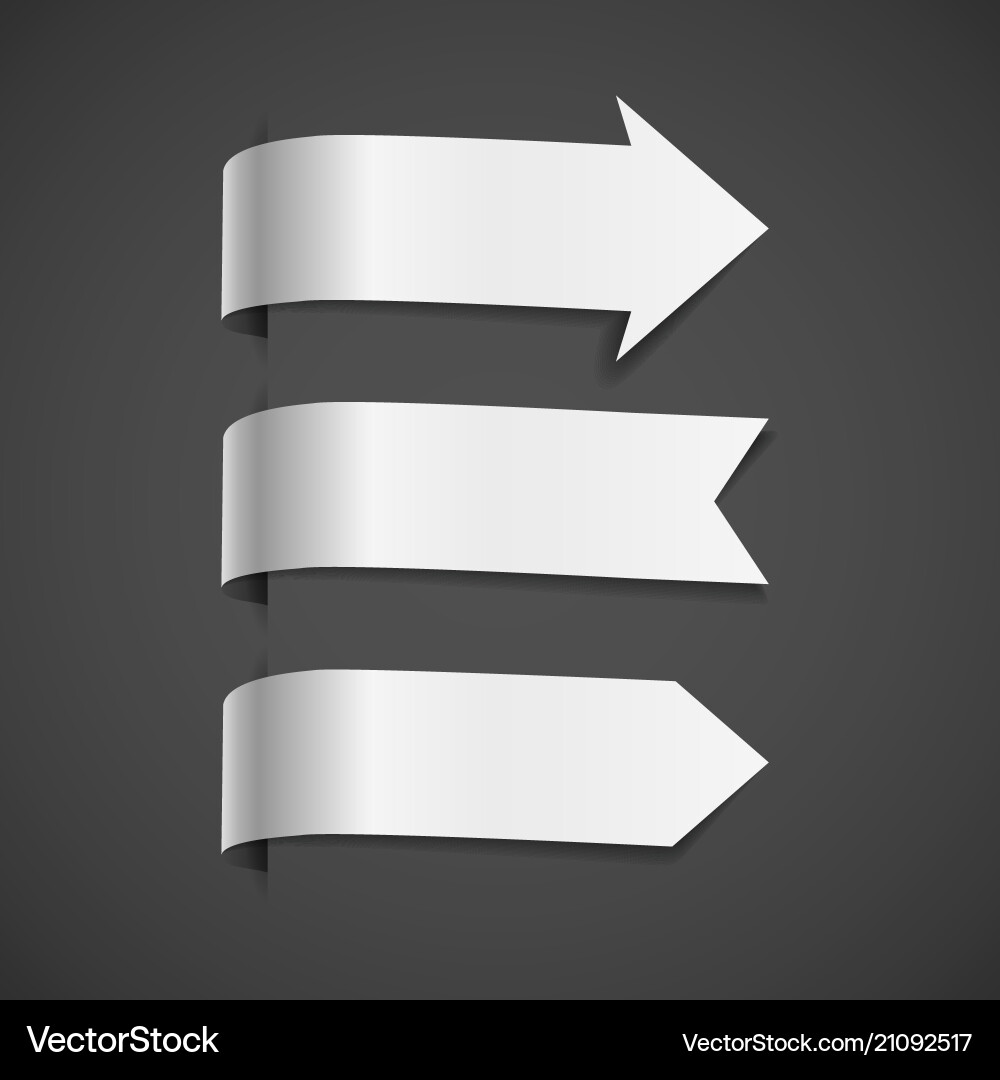 Set of white decorative arrows Royalty Free Vector Image