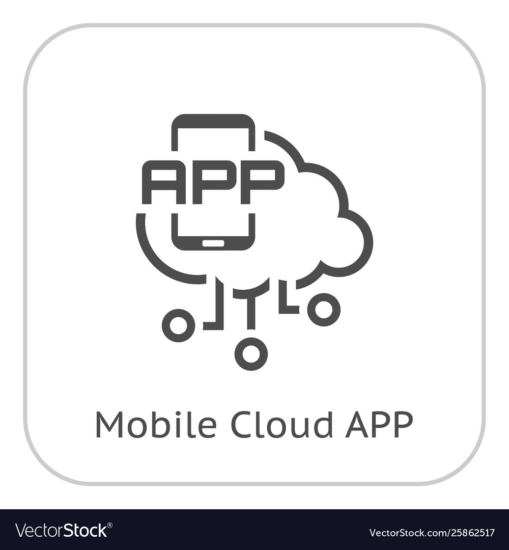 Simple mobile cloud app icon Royalty Free Vector Image