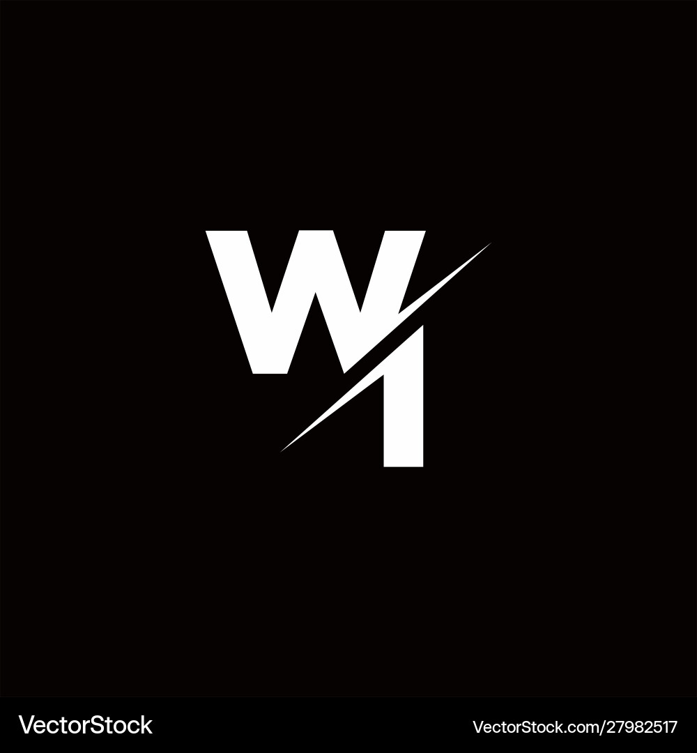 Wi logo letter monogram slash with modern Vector Image